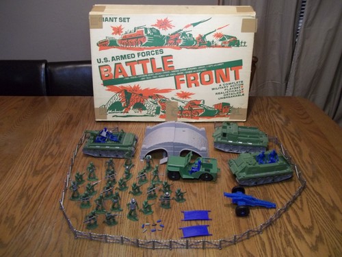 Vintage U. S. armed forces Battle front play set in box made by MPC N.Y ...