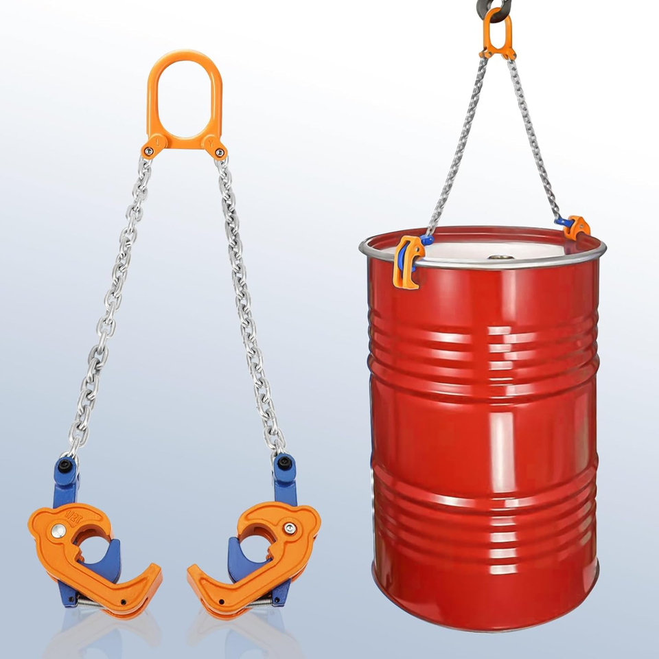 Chain Drum Lifter 2000Lbs/1T Oil Barrel Clamp Material Transport Tool ...