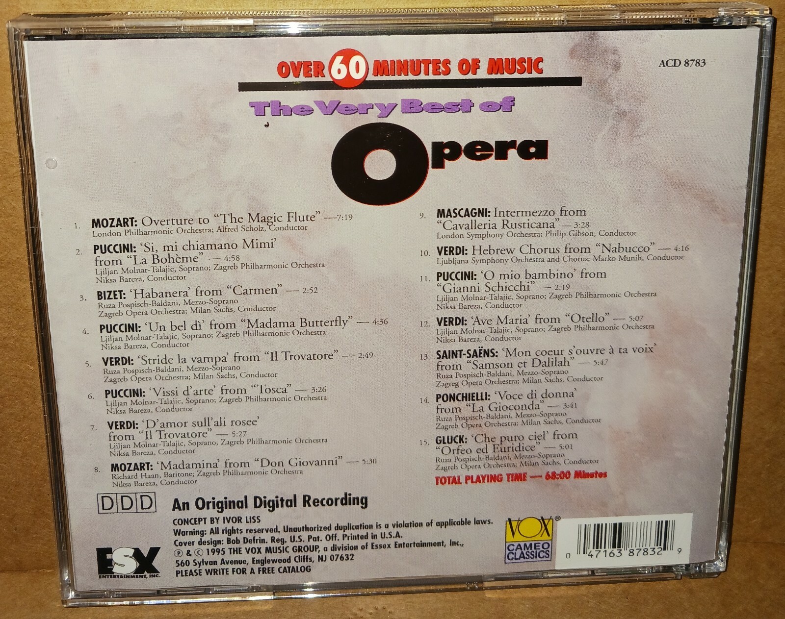 The Very Best of Opera CD Vintage 1995 Vox Cameo Classics ACD 8783 DDD ...