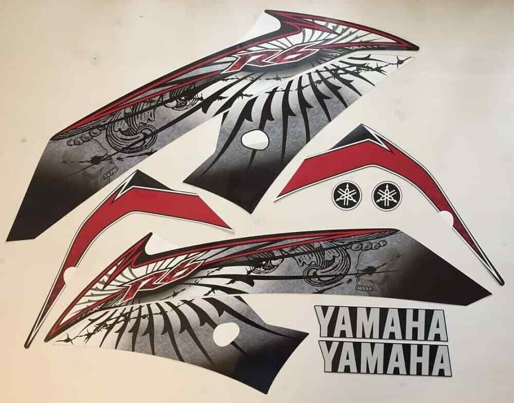 2012 Yamaha YZF-R6 Custom Decal Stickers White Black Full Set Kit ...
