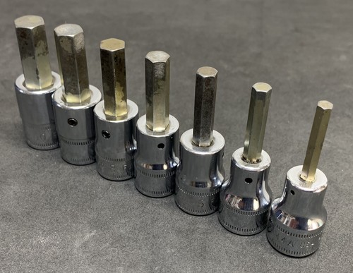 Snap-On Tools 7pc Metric Allen Hex Bit Driver Socket Set 4mm to 10mm MM Sockets | eBay