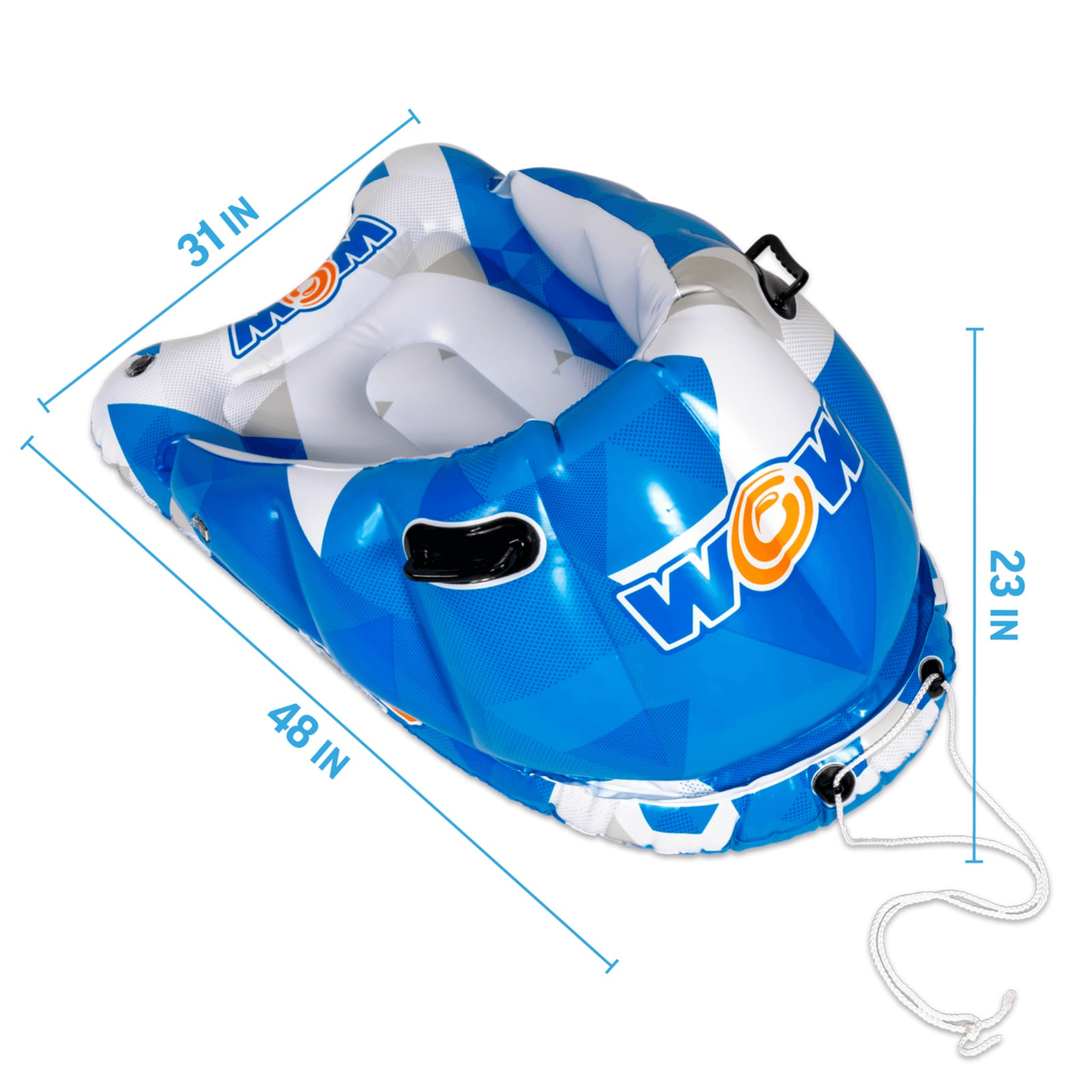 WOW Sports Snow Tube 1-Person Bobsled w Stabilizing Handles for Kids ...