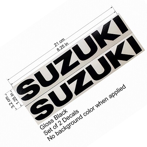 Suzuki GLOSS BLACK decals 750 stickers 600 gsxr 1000 sv 650 250 gsx f ...