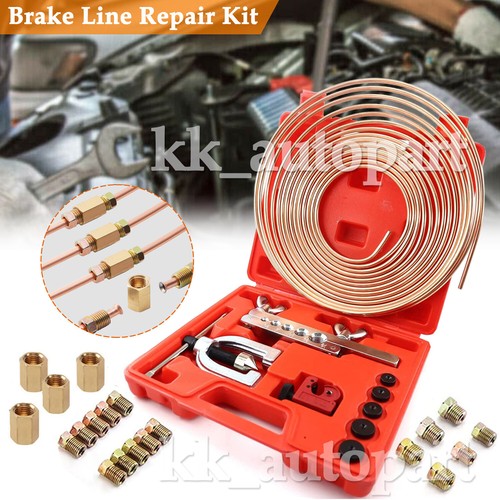 Brake Line Repair Kit 3/16 25FT Copper Pipe Single Double Flaring Tool ...
