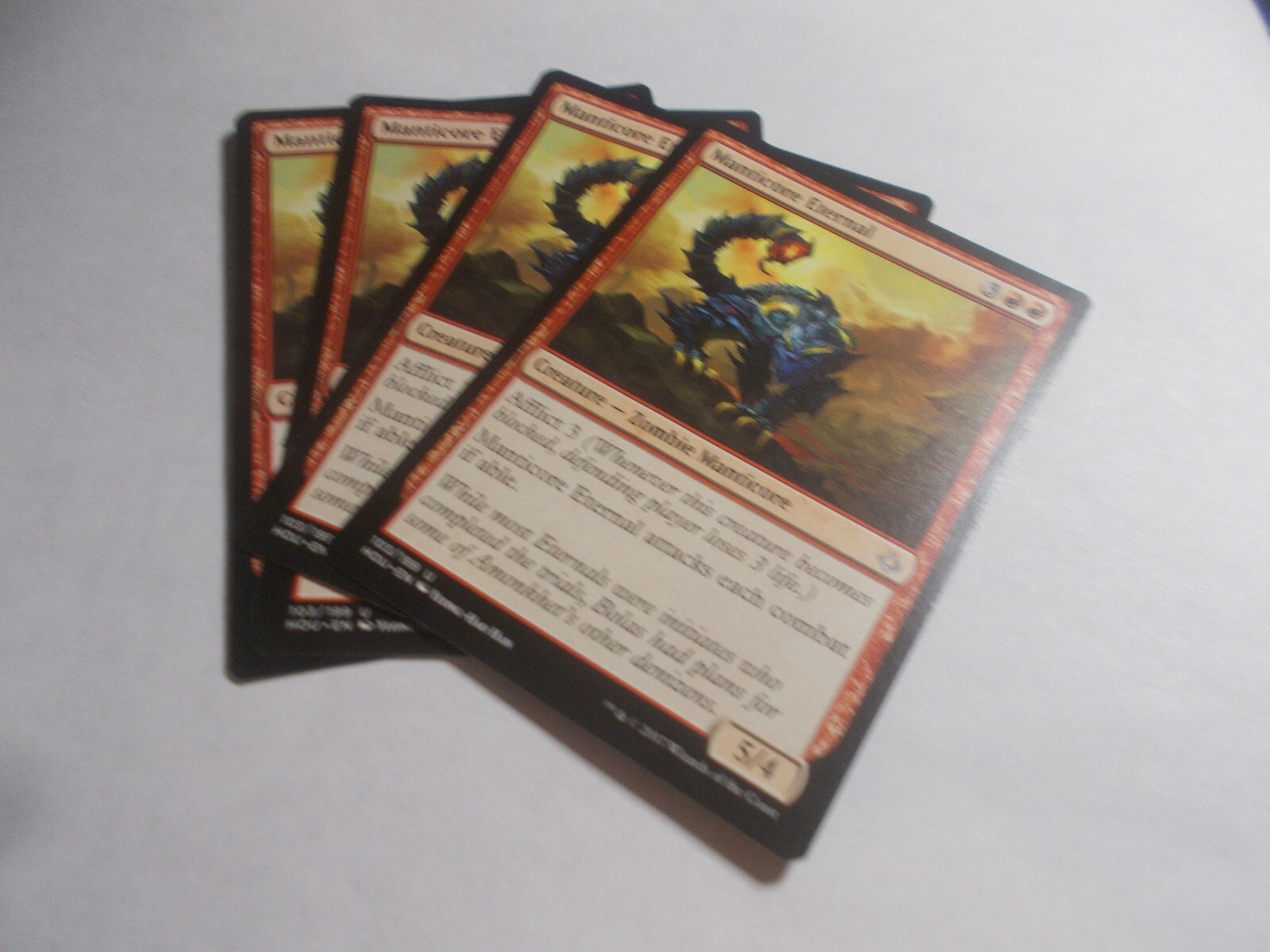 Manticore Eternal x4 MTG Hour of Devastation Red Uncommon Creature NM ...