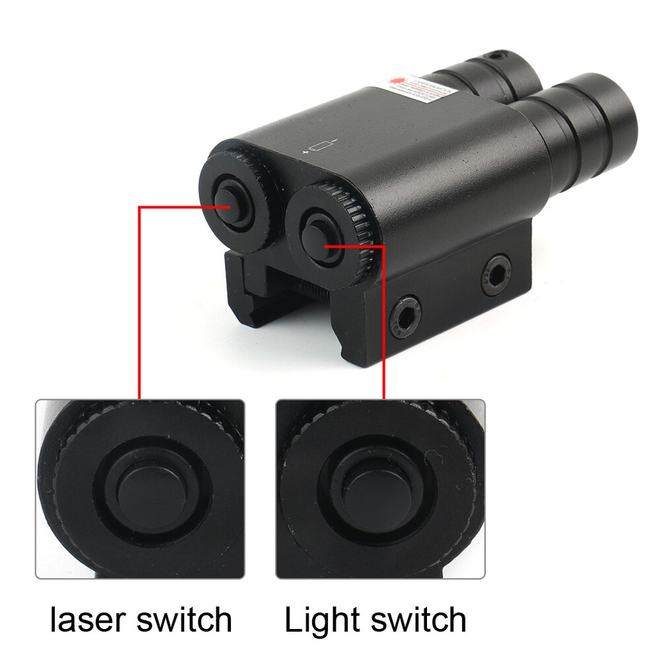 Tactical LED Rifle Flashlight Blue Red Green Dot Laser Sight Combo for ...