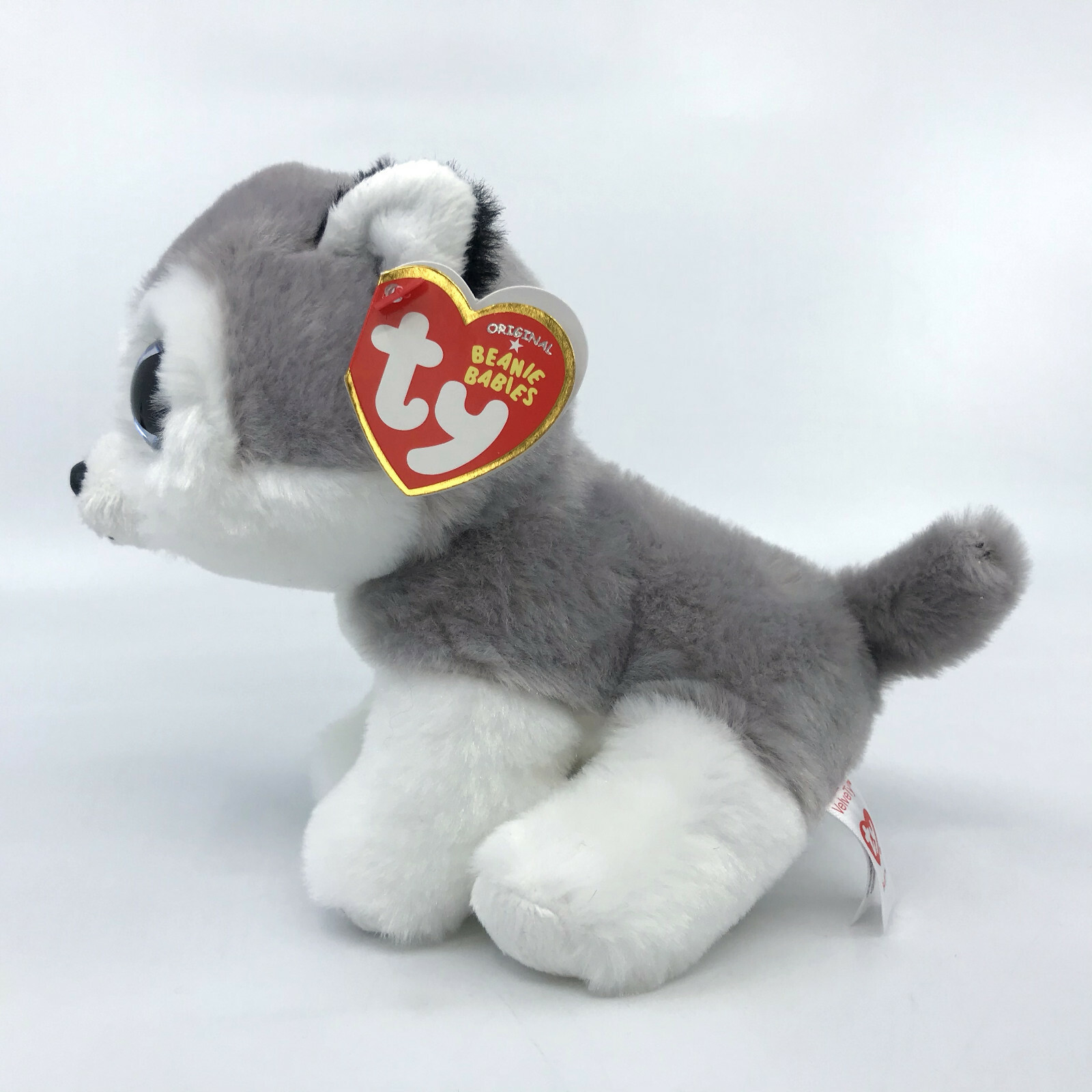 TY Beanie Babies Buff Husky Dog Wolf 2017 NEW 6in Plush Blue Glitter ...