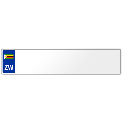 Zimbabwe Flag Euro European License Plate Number Plate Custom Embossed ...