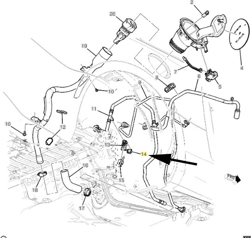 Fuel Tank Pressure Sensor Buick Cadillac Chevrolet GMC Hummer Pontiac ...