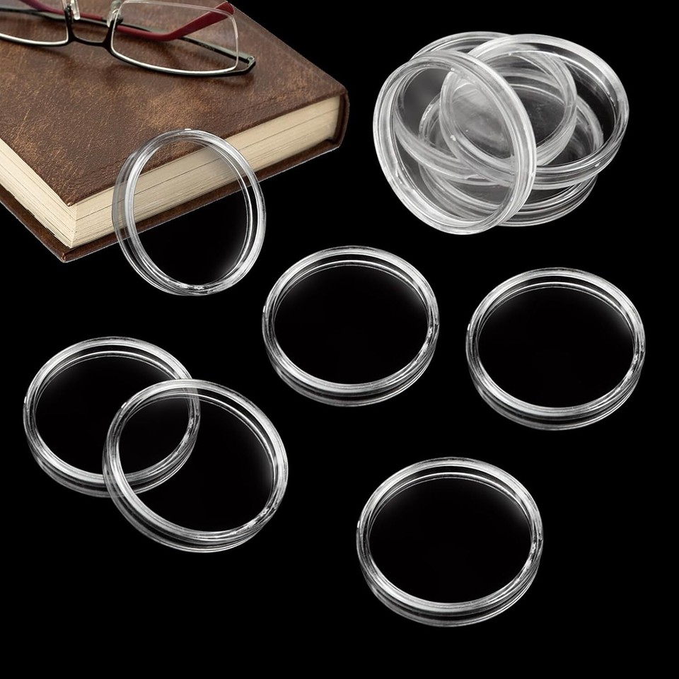 100Pcs 39mm Coin Capsule Holder Clear Storage For 1 oz Silver & Copper ...