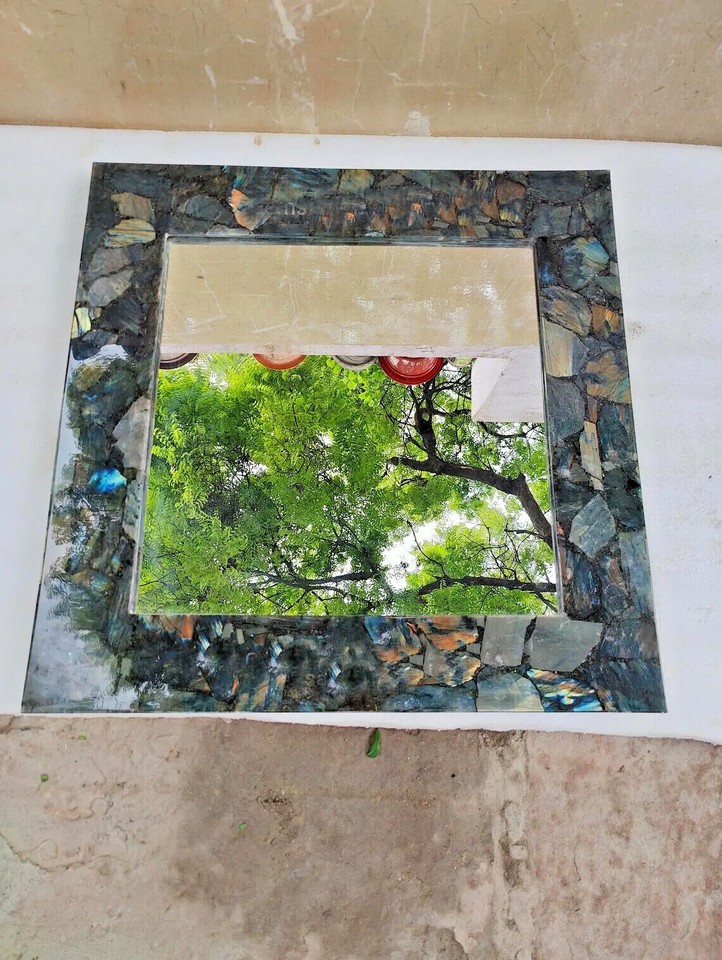 Natural Labradorite Rectangular Wall Mirror / Bathroom Mirror / Living ...