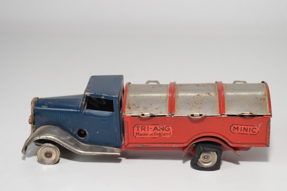 A78 1:30 ?? TRIANG MINIC TINPLATE REFUSE TRUCK BLUE RED EXCELLENT | eBay