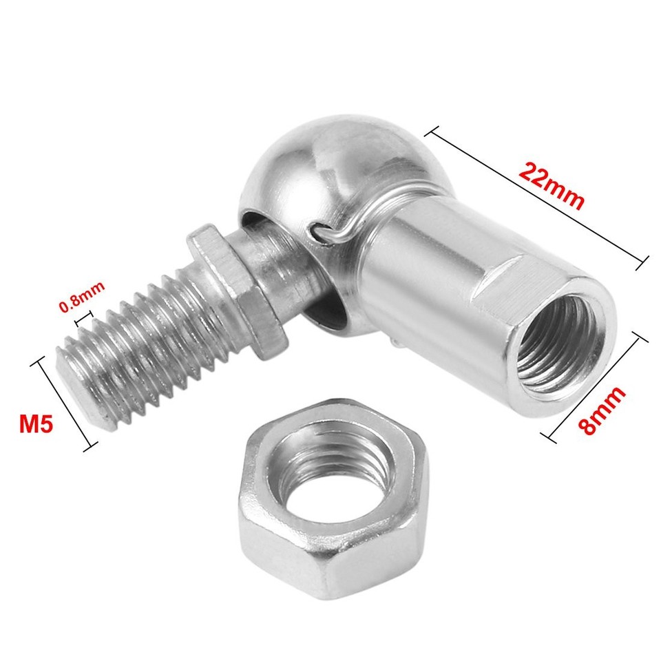 CS8, Rod End Bearing with Stud, M5X0.8mm Carbon Steel Right Hand 4Pcs ...