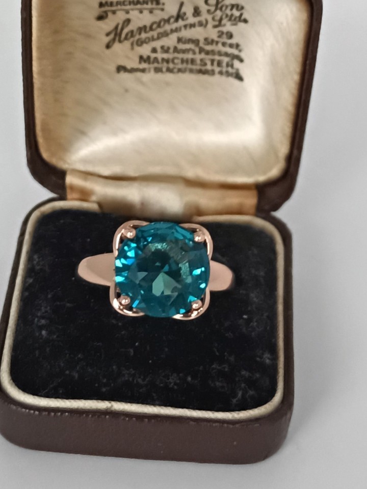 Vintage 1990-s 14 Ct Rolled Gold Large Topaz Ring Size UK Q.5 US 8.25 ...