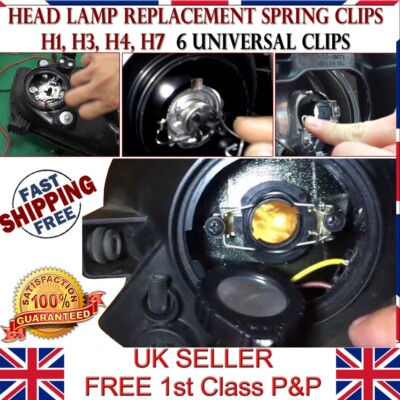 LTG Car Van Bulb Retaining Spring Clip Headlight Head Lamp Replace H1 ...