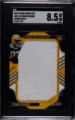 Romeo Doubs CLEAT! /5! SGC 8.5! POP 1! Green Bay Packers Rookie Card ...