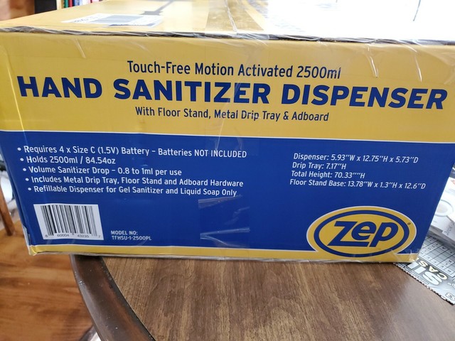Zep Hand Dispenser Cleaner Touch- Motion With Stand 84.54 Oz Tfhsu-1 ...