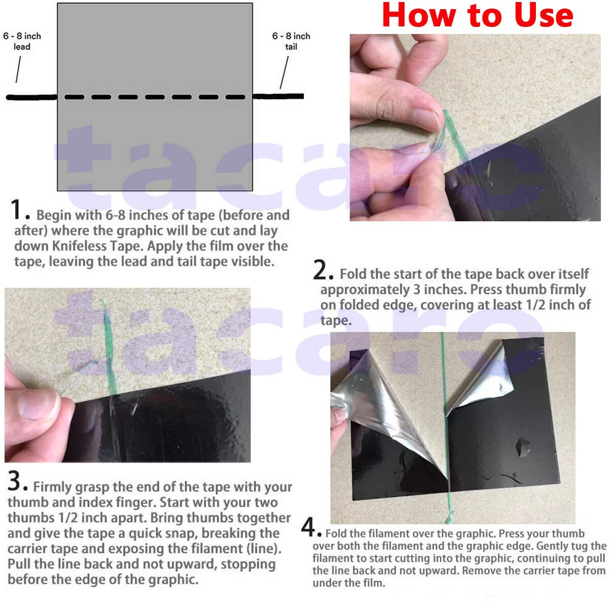 10-50M Knifeless Finish Line Tape Cutter Graphic Pro Vinyl Trim Cuting ...