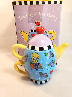 TWEETY'S Tweety BIRD TEA PARTY 3 Piece SET w/ Box 1999 WARNER Bros ...
