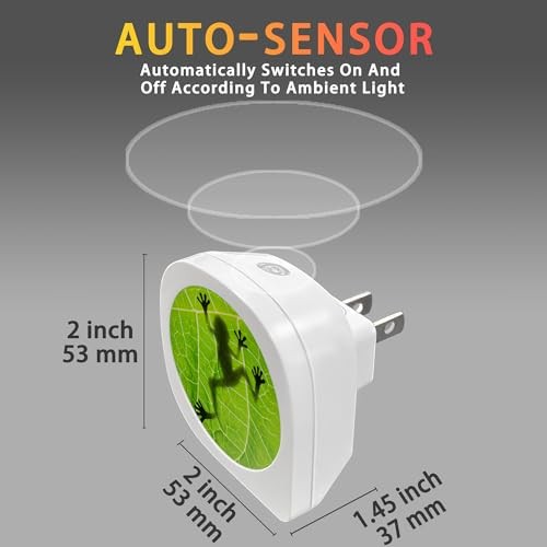 Frog Night Light Plug into Wall, Frog Shadow on Green Leaf Frog Green ...
