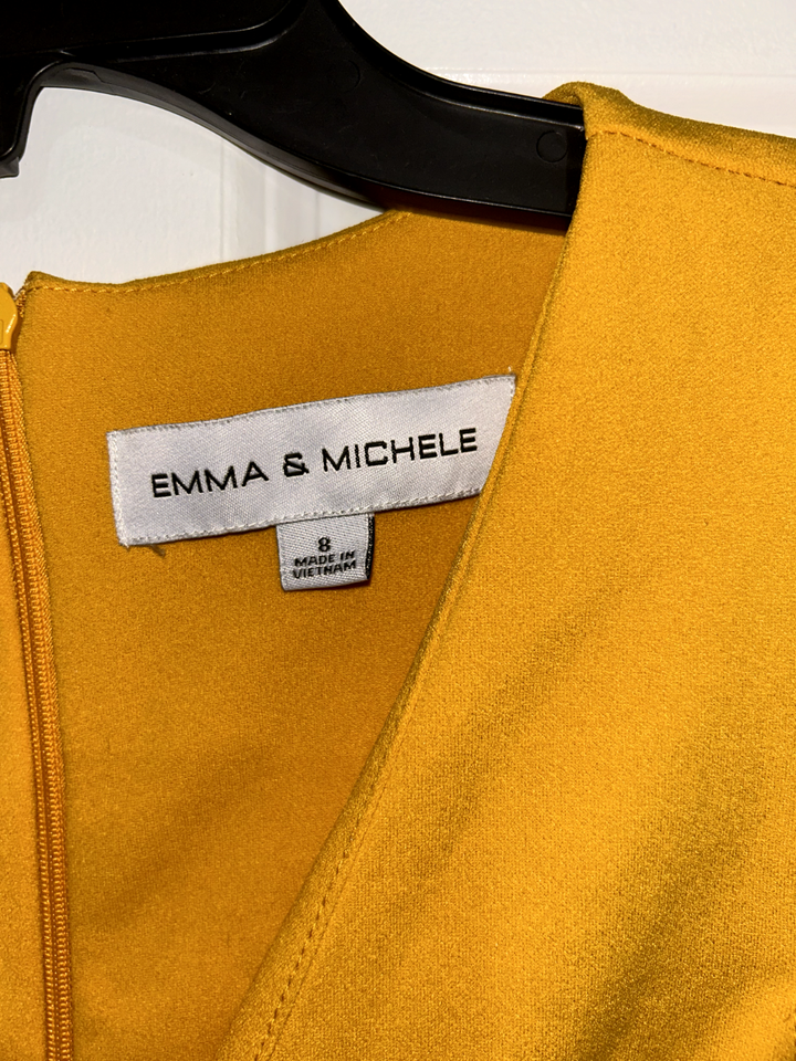 Emma & Michelle pants romper/jumpsuit tie shoulder yellow large | eBay