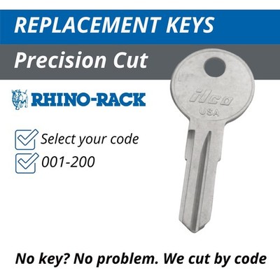 RHINO-RACK Keys Roof Rack Replacement Key Cut to Code 001-200 | eBay