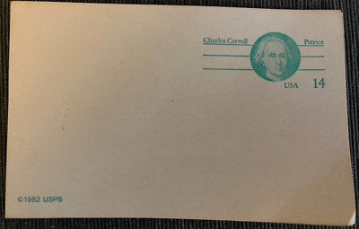 Lot of 3 Charles Carroll Patriot 1982 Pre-paid USPS Blank Postcards | eBay