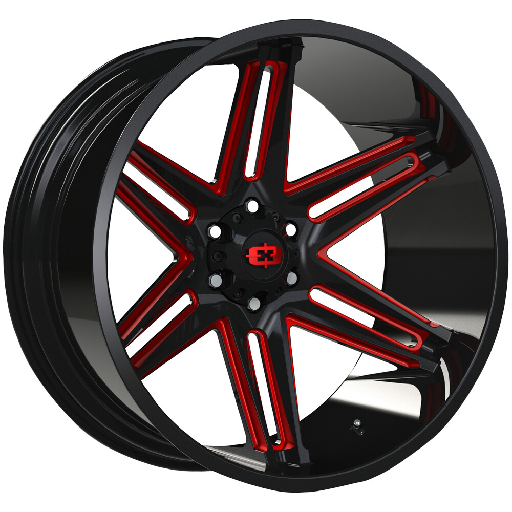 Vision 363 Razor 22x10 5x5" -19mm Black/Red Wheel Rim 22" Inch | eBay