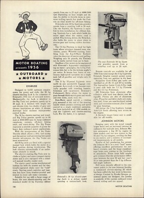 1956 PAPER AD 5 PG ARTICLE Evinrude Outboard Motor Johnson Mercury ...