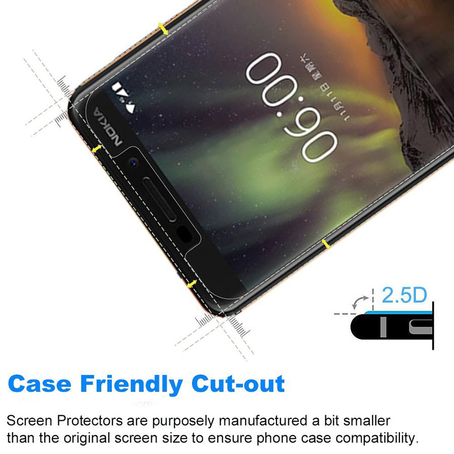 2 PACK 9H Tempered Glass Screen Protector for Nokia 4.2/ 3.2/6.1/ 5.1 ...