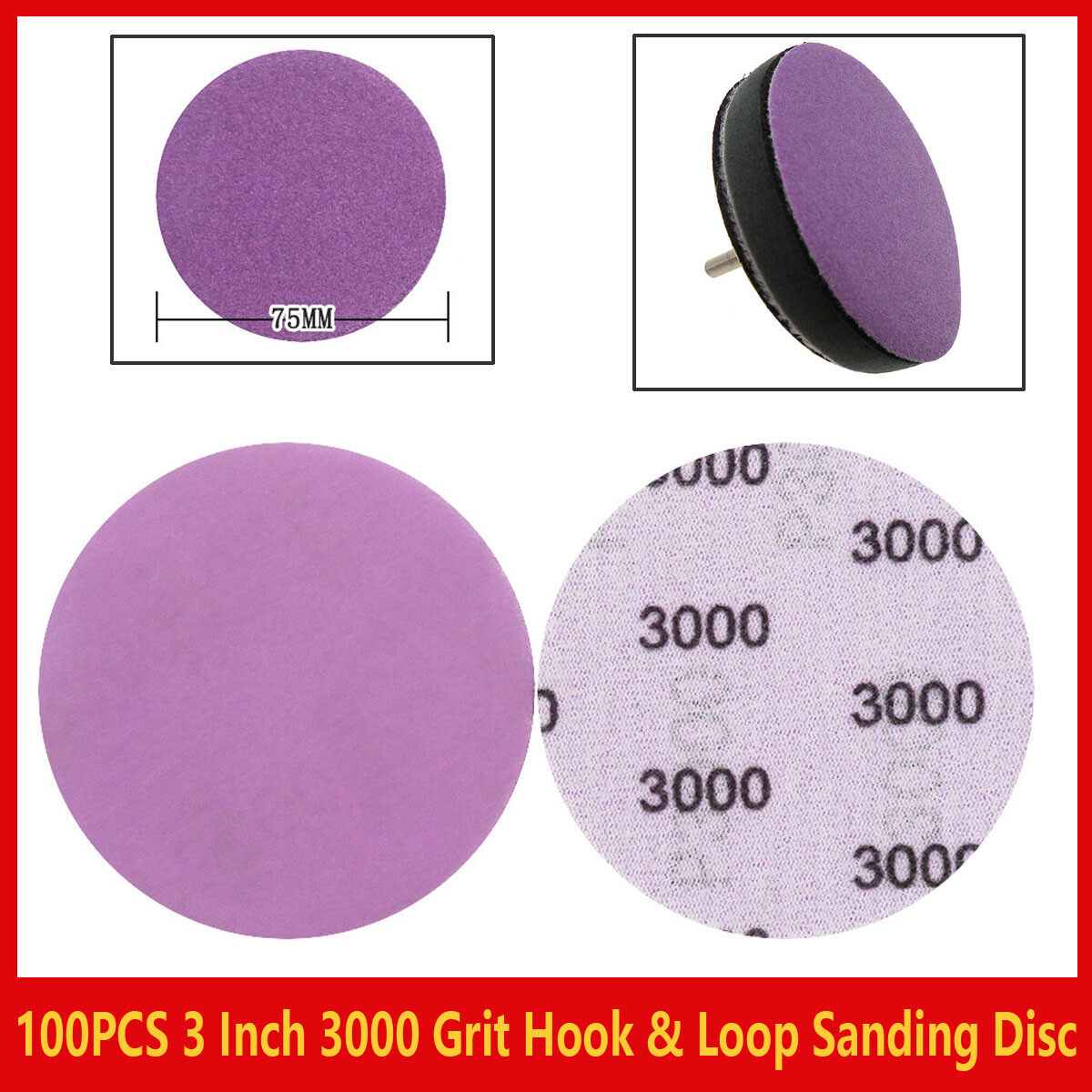 3 Inch Sanding Discs 3000 Grit Hook & Loop Sandpaper Orbital Sander ...