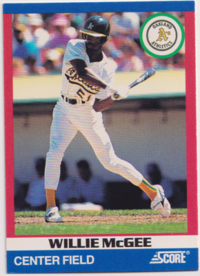 1991 Score Super Star #37 Willie McGee Oakland Athletics | eBay