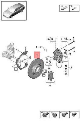 Genuine PORSCHE Panamera 971 Brake Disc Left Rear 971615601J | eBay