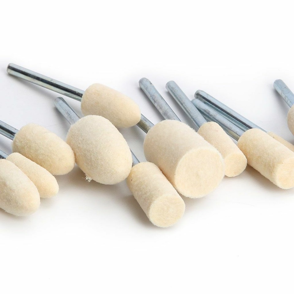 20 Pcs Felt Polishing Buffing Pads Wheel Wool Plastic Dremel Rotary ...