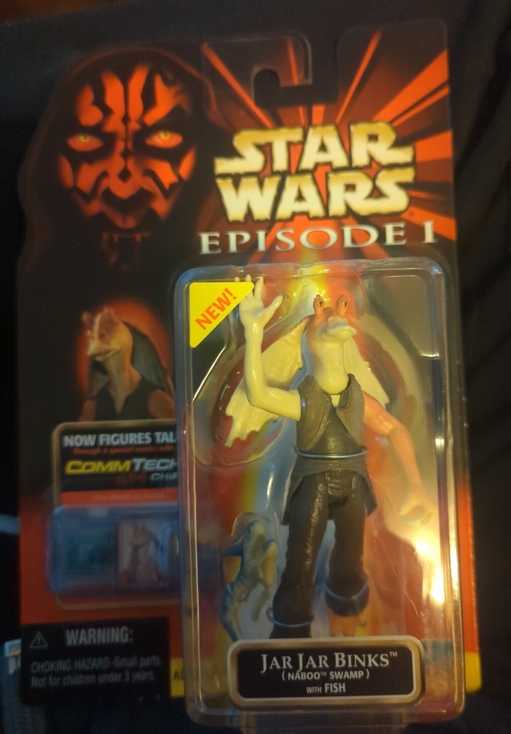 Star Wars Episode 1 Commtech (1999) Jar Jar Binks Naboo Swamp Figure w ...