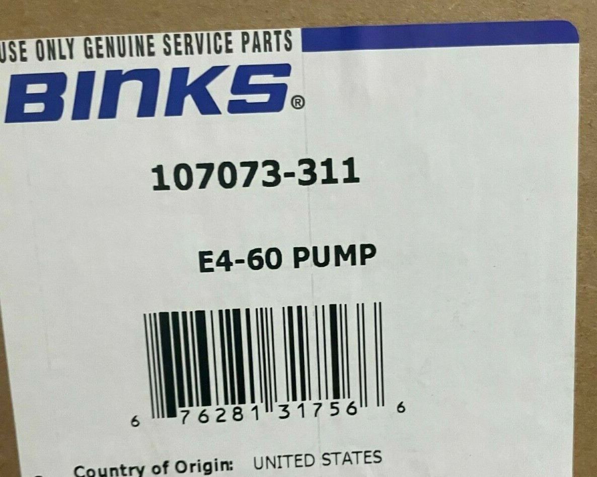 BINKS E4-60 SMART PUMP. Part 107073-311 SKU FIN-107073-311 676281317566 ...