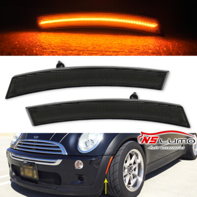For 02-08 MINI Cooper R50 R52 R53 Smoked Lens Amber LED Front Side ...