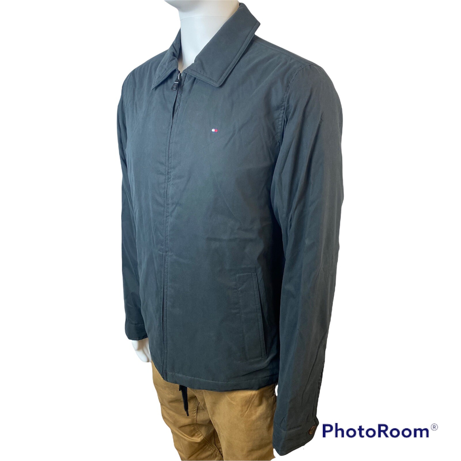 Tommy Hilfiger Mens Classic Front Zip Filled Micro-Twill Jacket ...