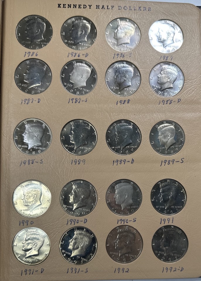 Dansco Kennedy Half Dollar Book 1964-1999 (100pcs) Including Proof Only ...