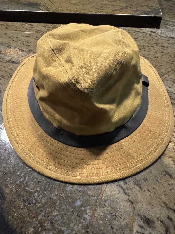 Filson, Dark Tan , Tin Cloth Waxed Canvas Packer Hat, USA Made, XXL | eBay