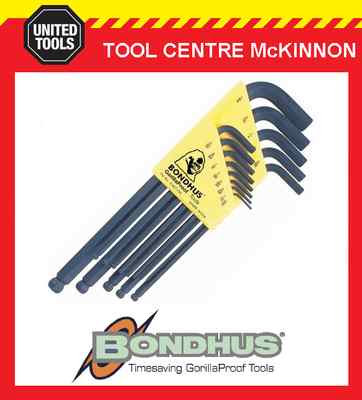 BONDHUS 10937 13pce A/F LONG ARM BALL POINT HEX ALLEN KEY SET – MADE IN ...