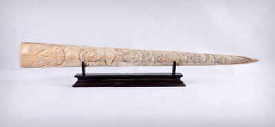 Swordfish Bill Real Marlin Bone Carved Handmade Antique Ethnical Indian ...