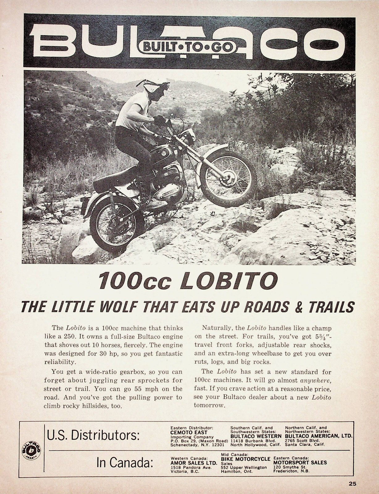 1966 Bultaco Lobito 100 - Vintage Motorcycle Ad | eBay