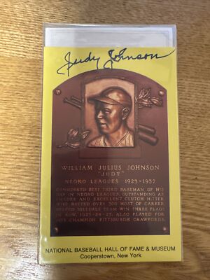 1975 HALL OF FAME WILLIAM JUDY JOHNSON AUTOGRAPHED POSTCARD COOPERSTOWN ...