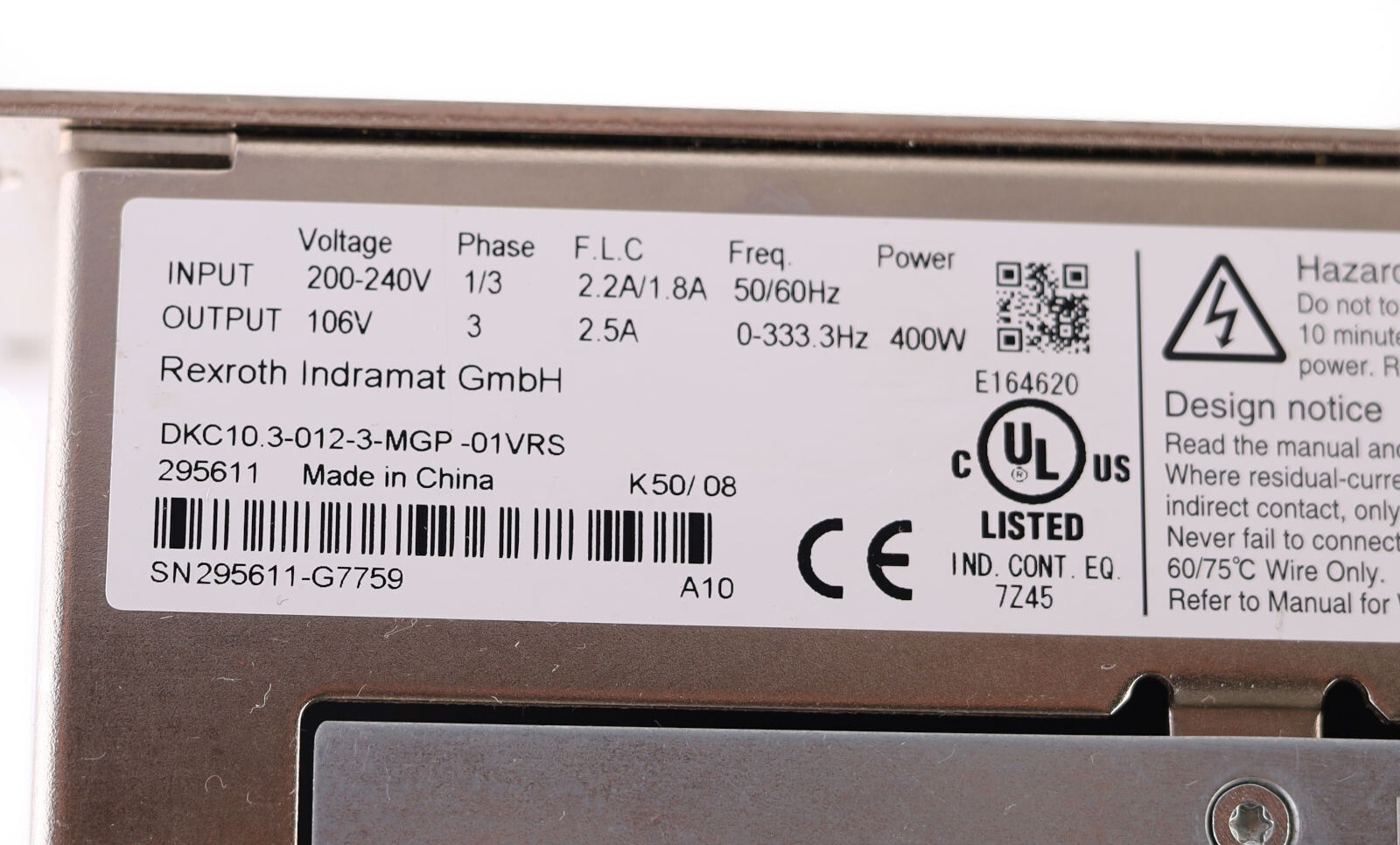 REXROTH DKC10.3-012-3-MGP-01VRS + ECM01.1-PB01-NN R911295613 | eBay