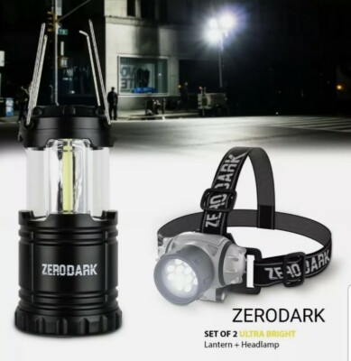 Zero Dark Tactical Lantern & Headlamp Set 300 lumens Water Resistant ...