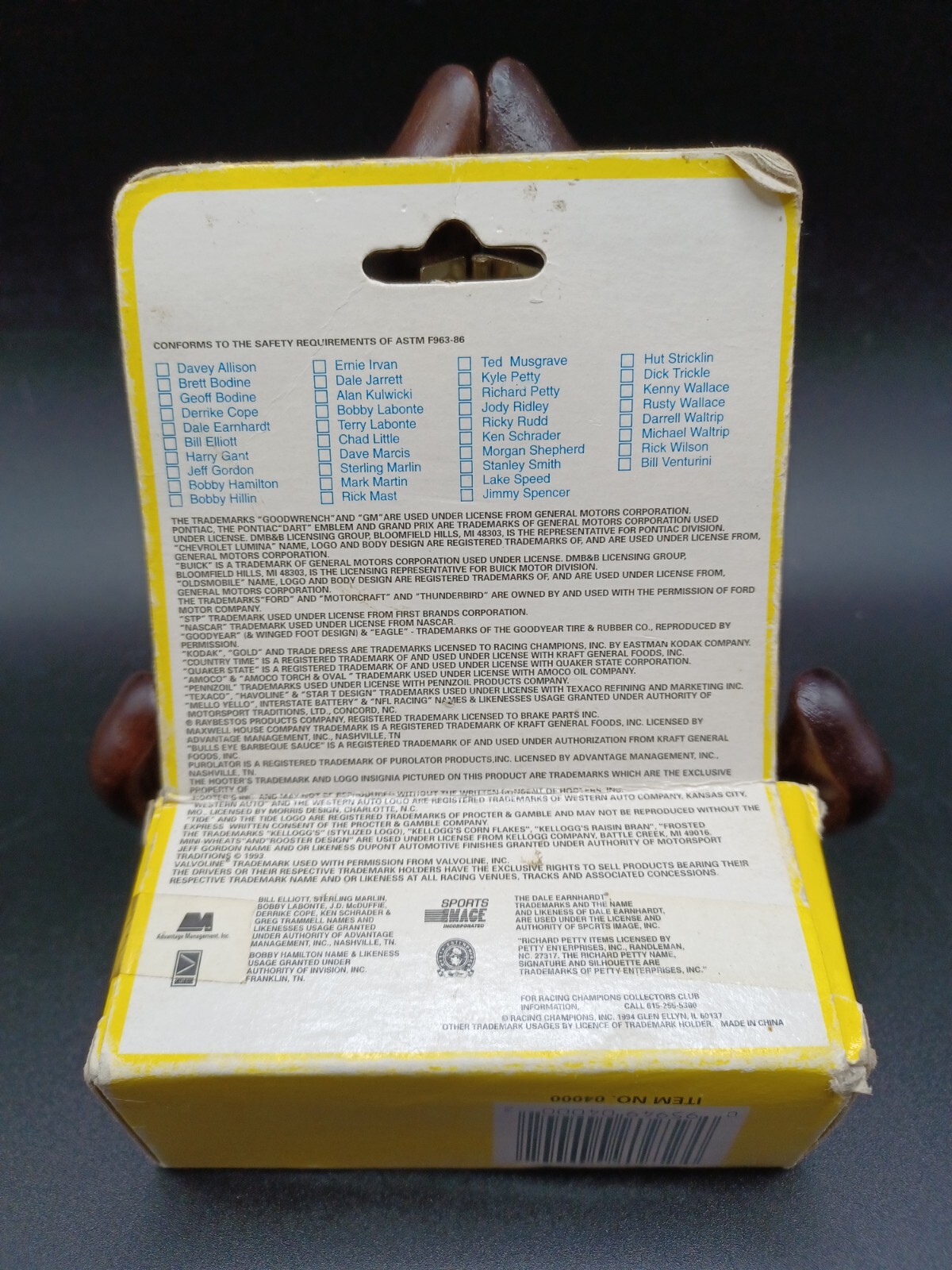 1994 Racing Champions, Yellow Box, Mike McLaughlin, Fiddle Faddle, #34 ...