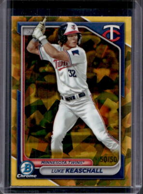 2024 Bowman Chrome Sapphire Luke Keaschall Prospect Gold Refractor #50/ ...
