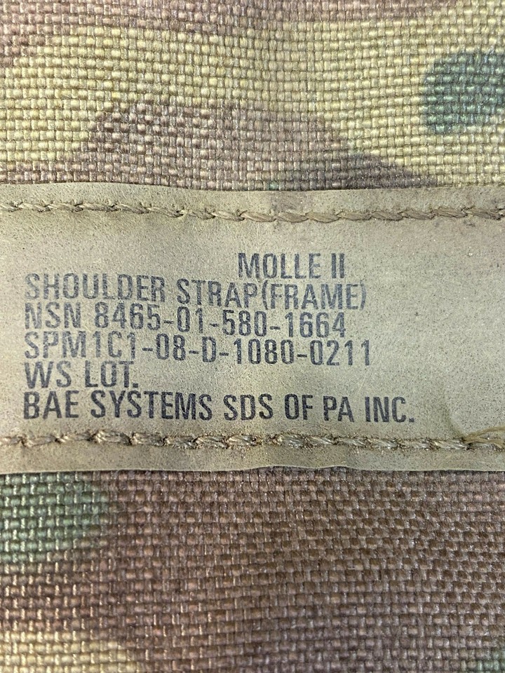 MOLLE II Rucksack Shoulder Straps Frame Multicam OCP (PROFESSIONALLY ...