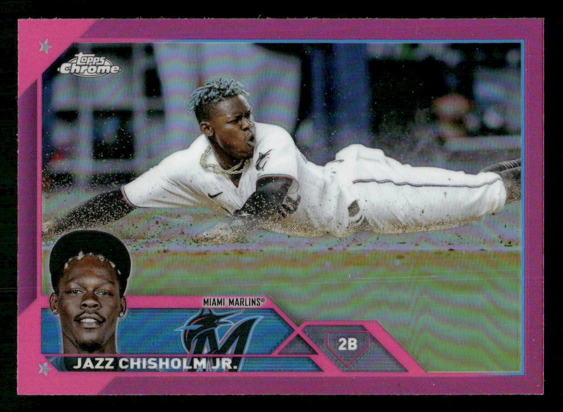 2023 Topps Chrome Jazz Chisholm Jr. Pink Refractor #218 Card | eBay